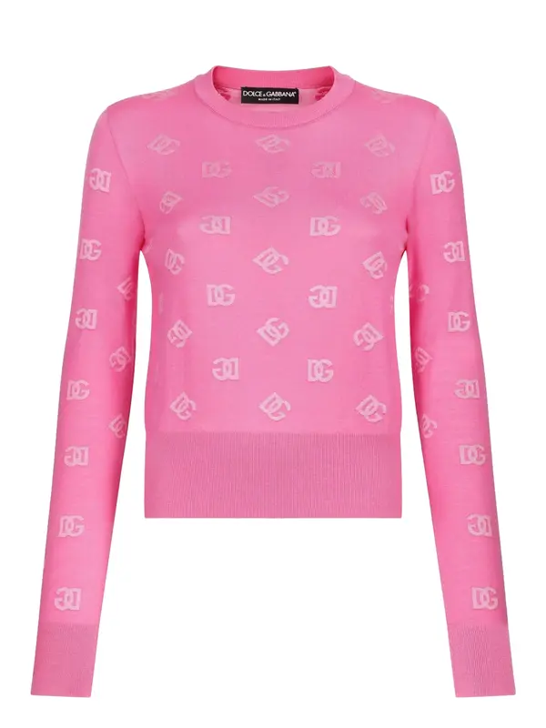 Dolce & Gabbana Logo-jacquard Jumper - Pink
