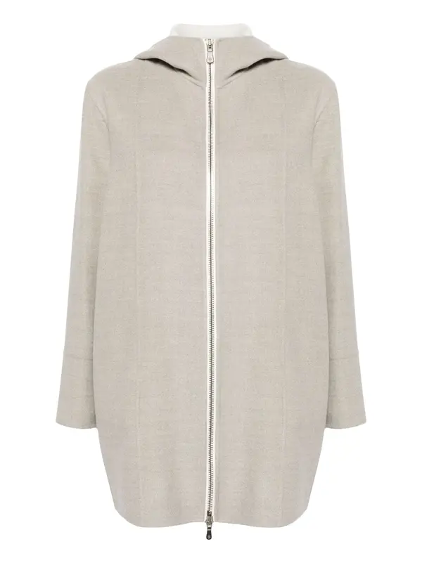 Eleventy Hooded Wool Jacket - Neutrals