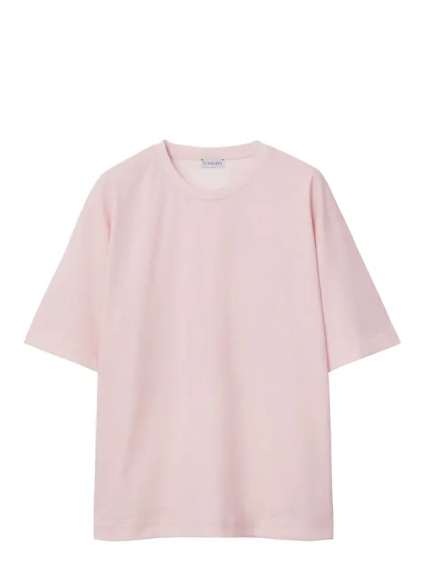 Burberry Ekd-print Cotton T-shirt - Pink