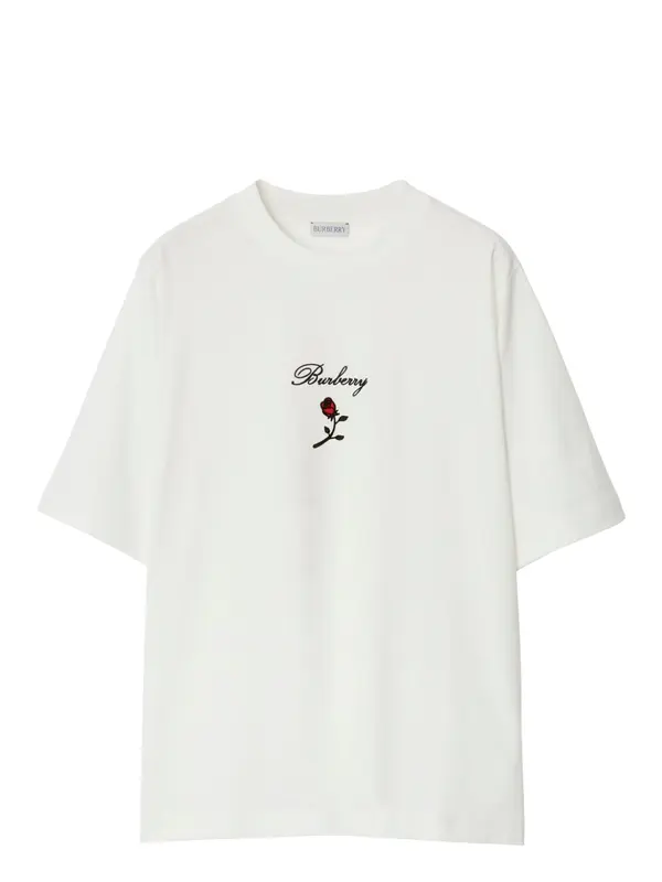 Burberry Rose Cotton T-shirt - White