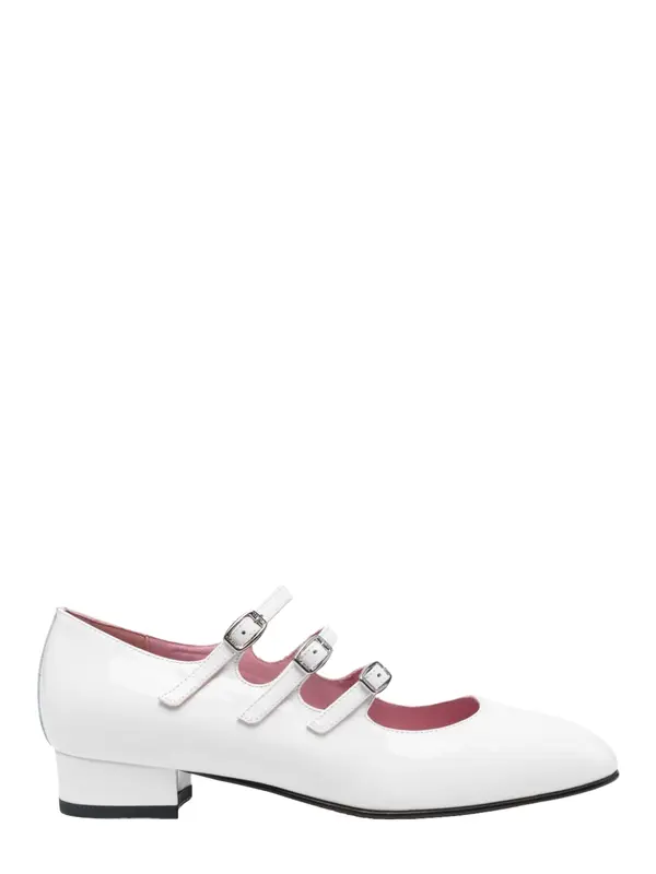 CAREL Ariana 35mm Buckled Leather Pumps - White