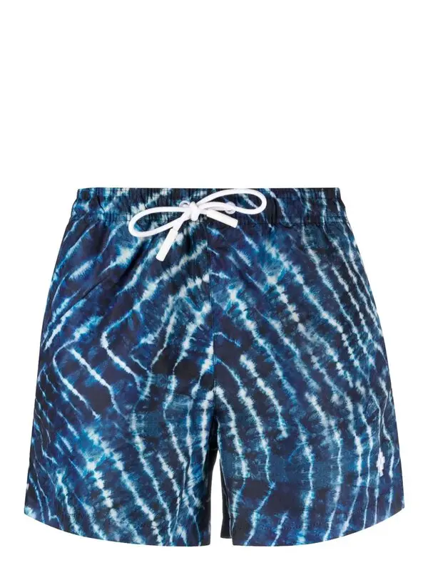 COUNTY OF MILAN Wave Print Swim Shorts - Blue