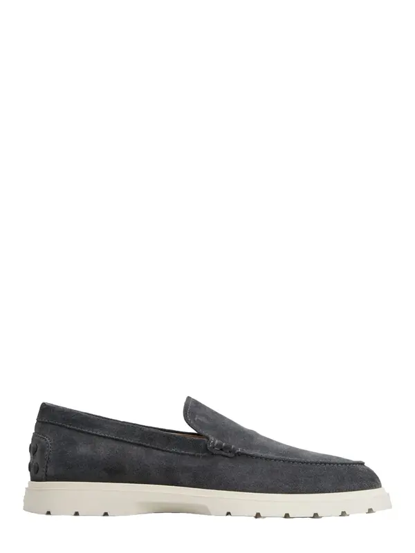 TOD'S Logo-debossed Suede Loafers - Grey