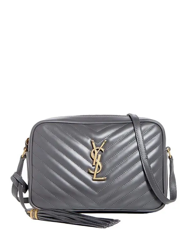 Saint Laurent Lou Quilted Leather Bag - Storm Leather/gold