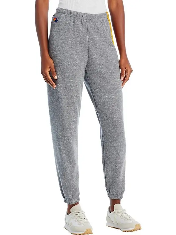 Aviator Nation Rainbow-stripe Sweatpants - Heather Gray/classic Stripe