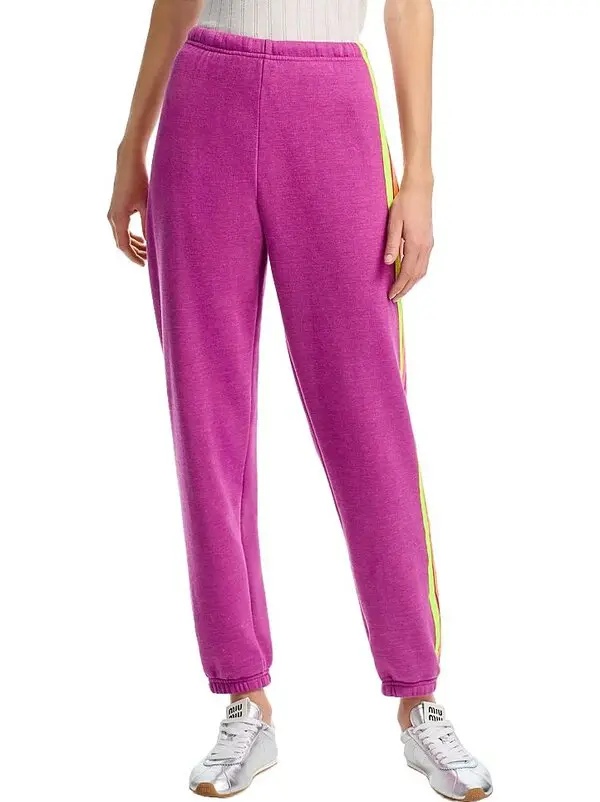 Aviator Nation Rainbow Stripe Track Pants - Magenta/yellow/blue