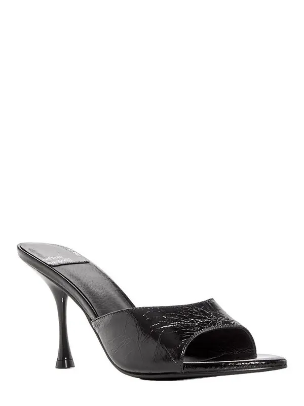 Jeffrey Campbell Agent High Heel Slides - Black Crinkle