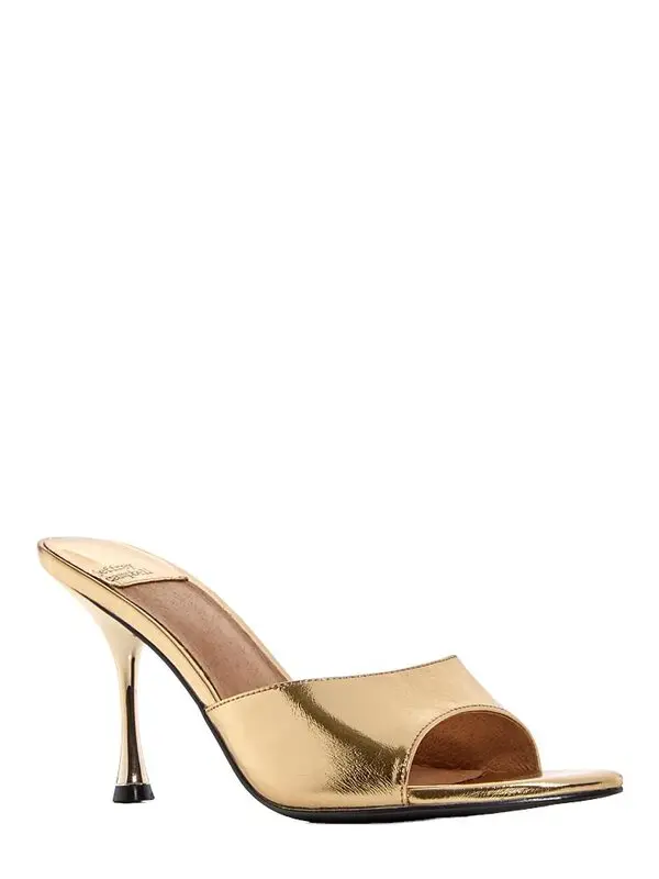 Jeffrey Campbell Agent High Heel Slides - Gold Metallic