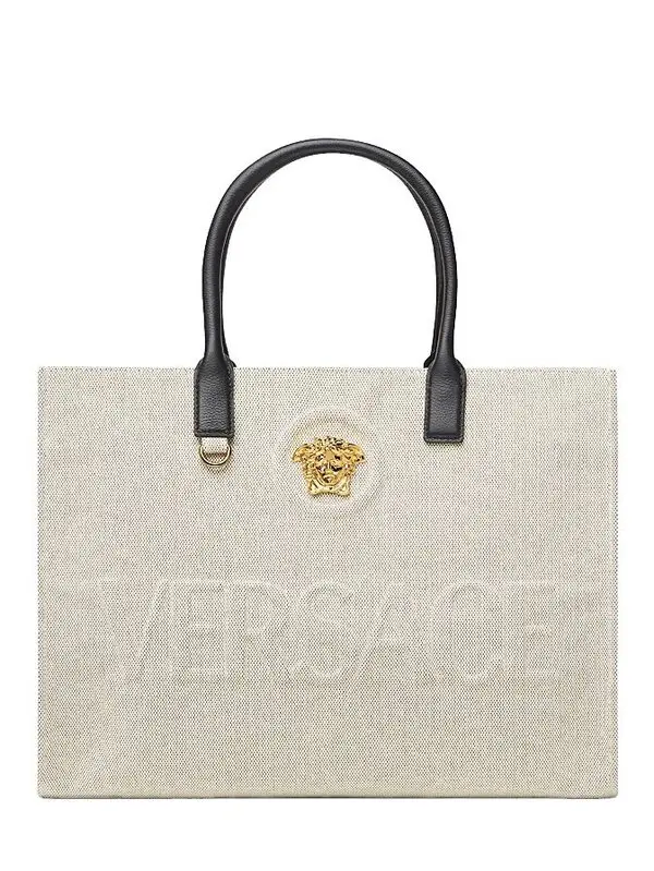 Versace La Medusa Large Tote Bag - Rope/black/versace Gold