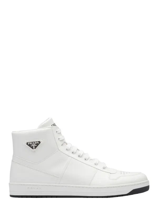 Prada Downtown Leather Sneakers - White