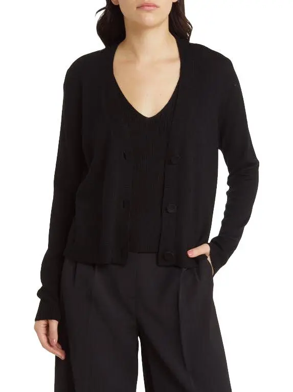 Kobi Halperin Merino Wool Shell And Cardigan Set - Black