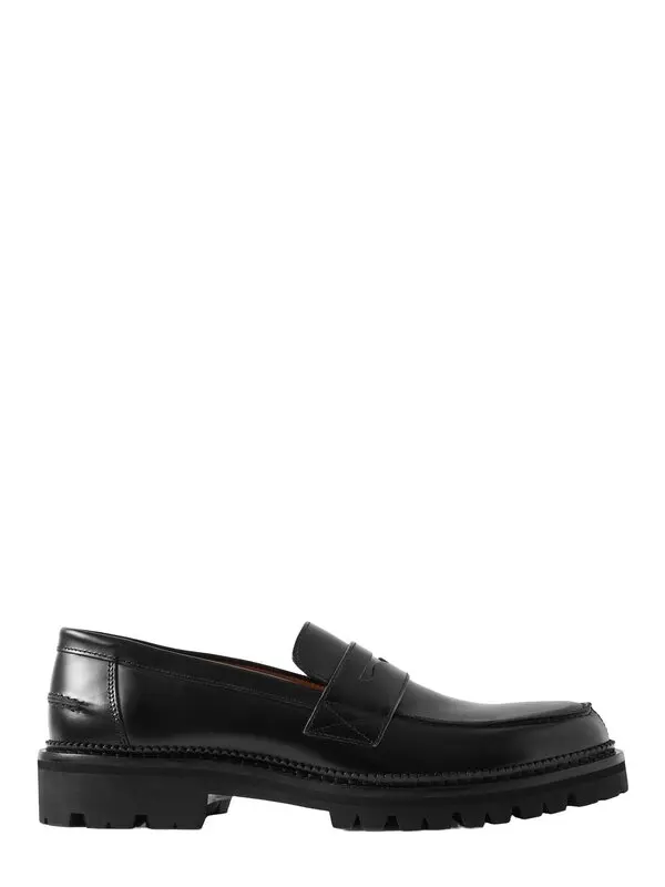 Mr P. Jacques Leather Penny Loafers - Black