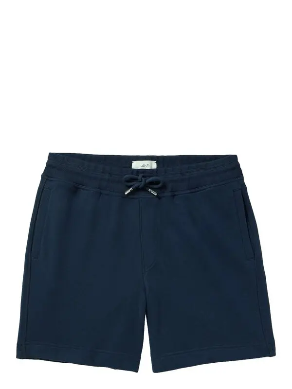 Mr P. Straight-leg Cotton-jersey Drawstring Shorts - Blue