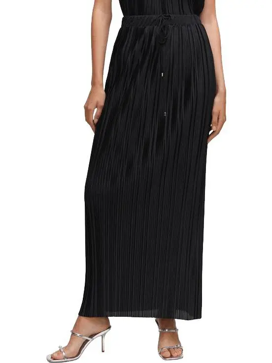 Mango Pleated Long Skirt - Black