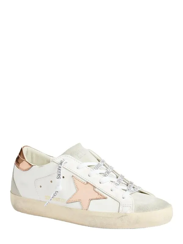 GOLDEN GOOSE Super-star Low Top Sneakers - White/pink