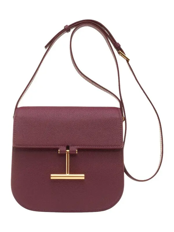 TOM FORD Mini Tara Grained Leather Crossbody Bag - 1r025 Red Plum
