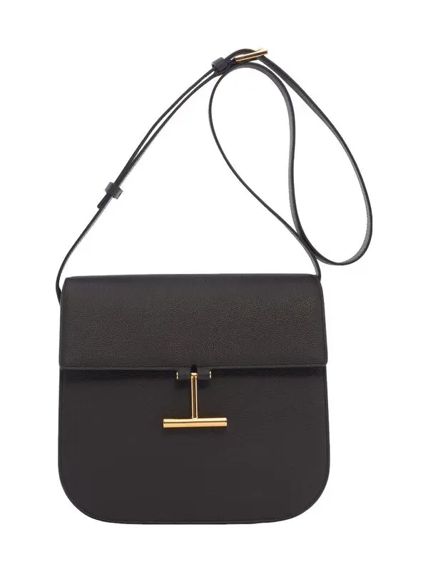 TOM FORD Mini Tara Grained Leather Crossbody Bag - Espresso