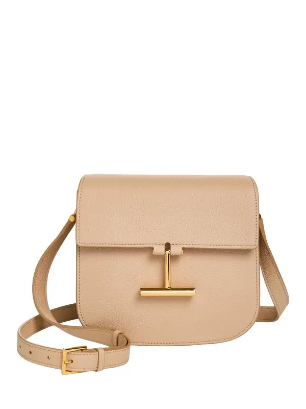 TOM FORD Mini Tara Grained Leather Crossbody Bag - Jaa Light Beige