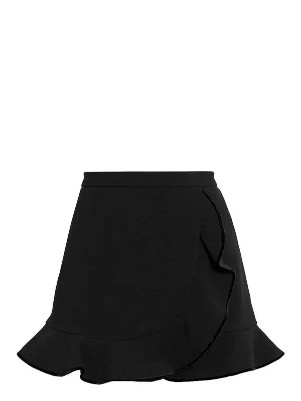 Red Valentino Ruffled Crepe Skort - Black