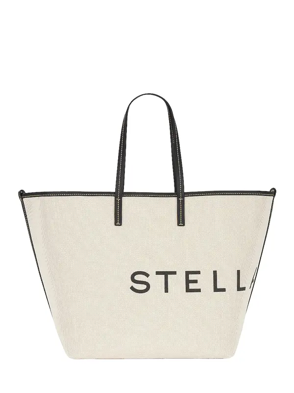 Stella McCartney Salt And Pepper Canvas Tote Bag - Ecru