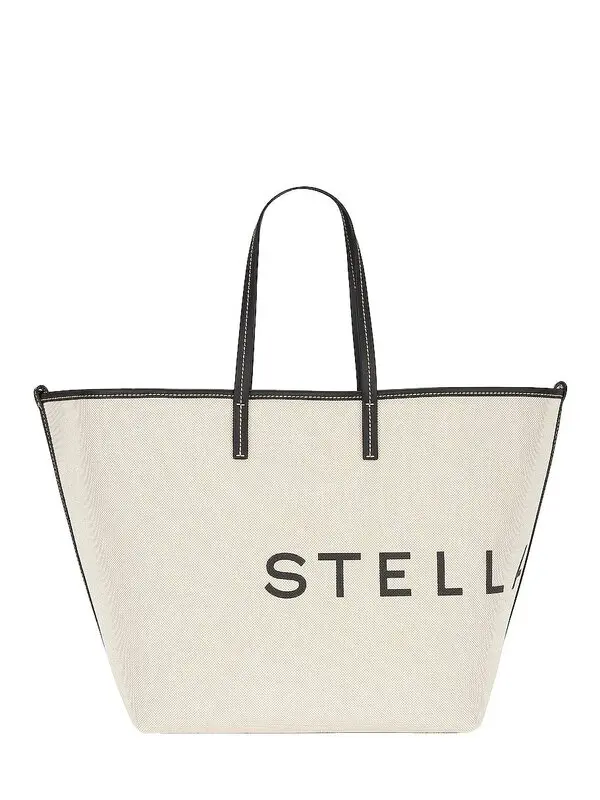 Stella McCartney Salt And Pepper Canvas Tote Bag - Ecru