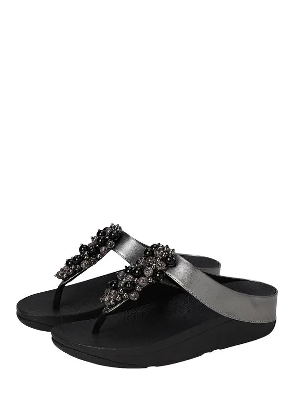 Fitflop Fino Bauble-bead Toe-post Sandals - Black