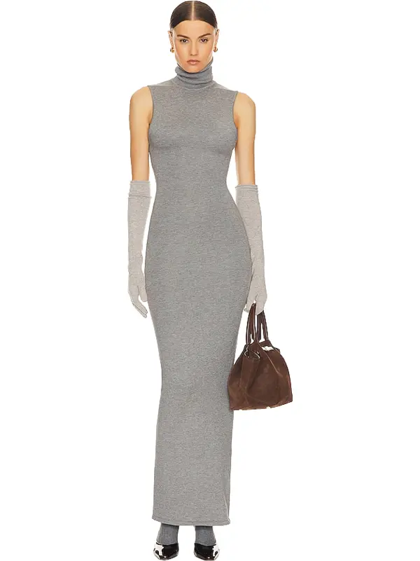 HELSA Aadi Knit Dress - Heather Grey