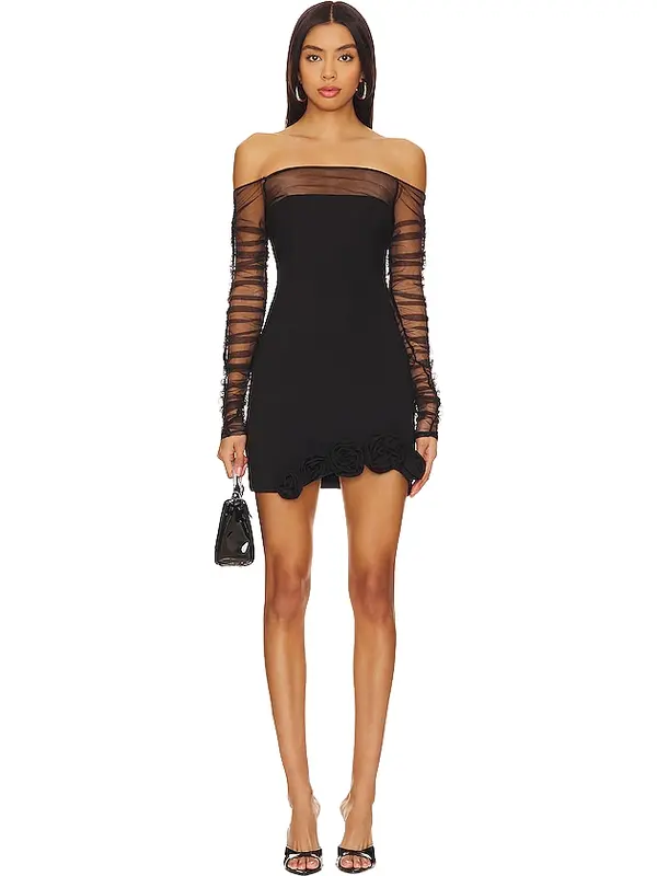 CAMILA COELHO Thais Mini Dress - Black