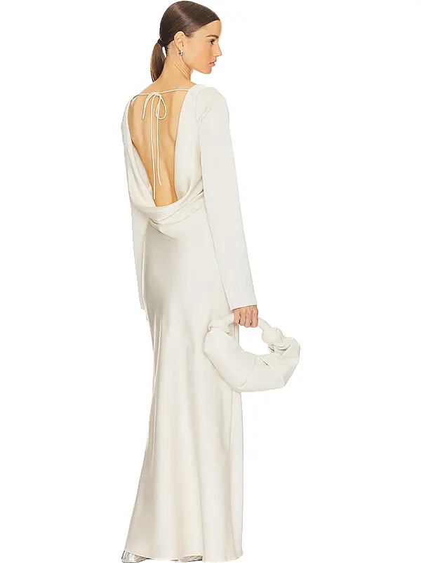 HELSA Angelica Backless Maxi Dress - Ivory