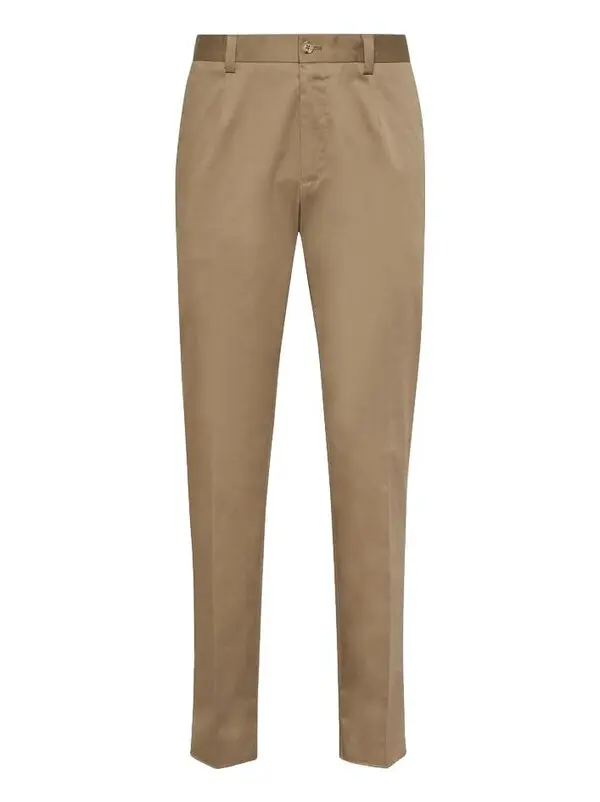 Dolce & Gabbana High-rise Cotton-blend Chinos - Beige