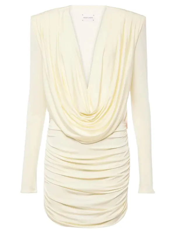 Magda Butrym Draped Jersey Minidress - White