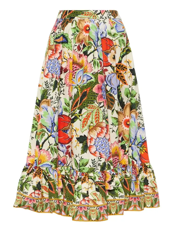 Etro High-rise Floral Midi Skirt - Multicoloured