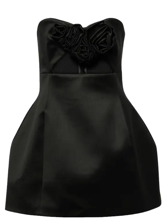 Magda Butrym Floral-appliqué Bustier Minidress - Black