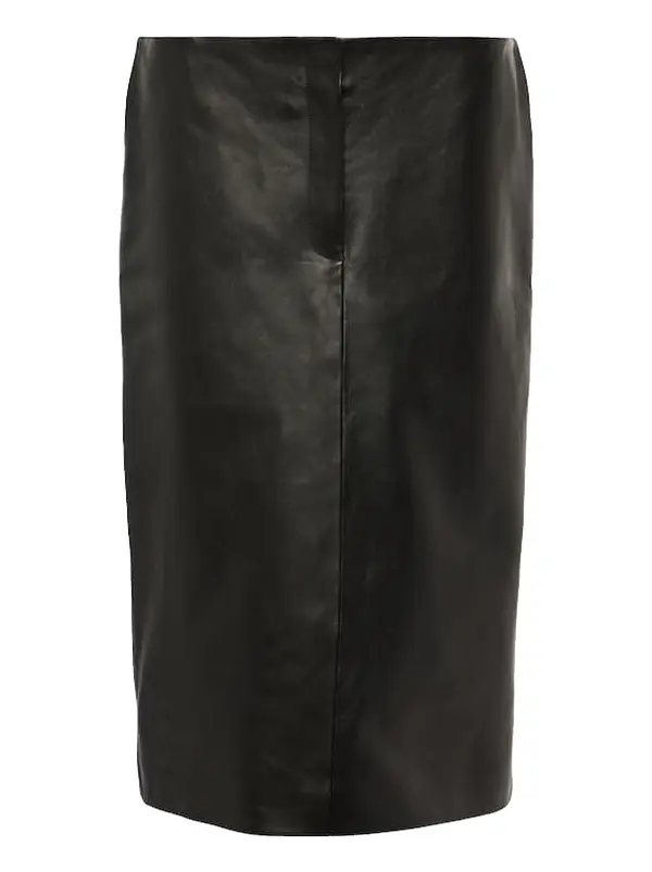 Magda Butrym Leather Midi Skirt - Black