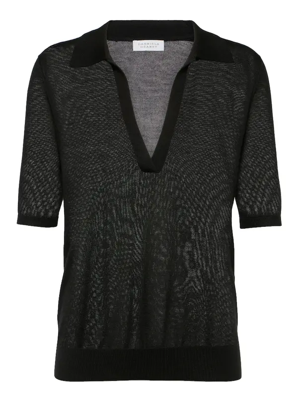 Gabriela Hearst Cashmere And Silk Polo Sweater - Black