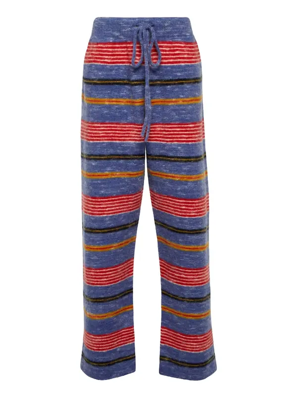 THE ELDER STATESMAN Jasper Striped Cashmere-blend Pants - Multicoloured