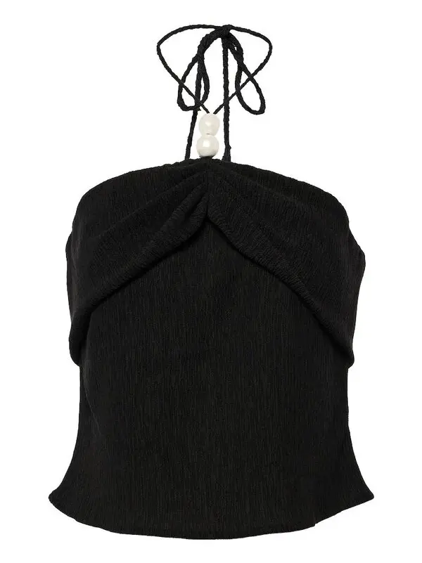 Magda Butrym Halterneck Crop Top - Black