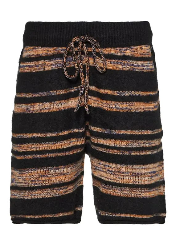 THE ELDER STATESMAN Phantom Striped Cashmere And Cotton Shorts - Multicoloured