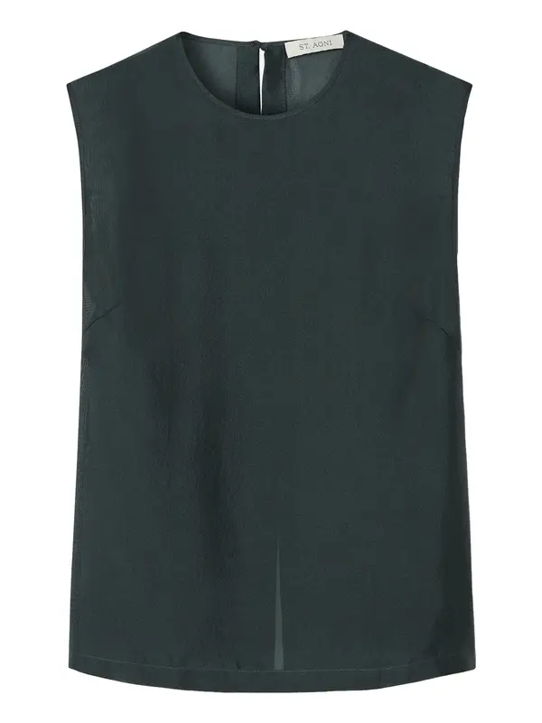 ST. AGNI Silk-gauze Vest - Gray