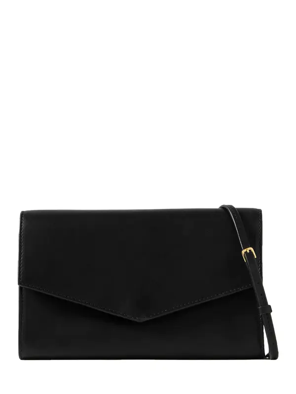 THE ROW Envelope Leather Shoulder Bag - Black
