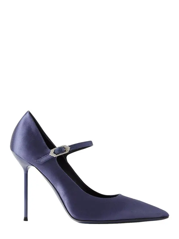 Paris Texas Livia Crystal-embellished Satin Pumps - Blue