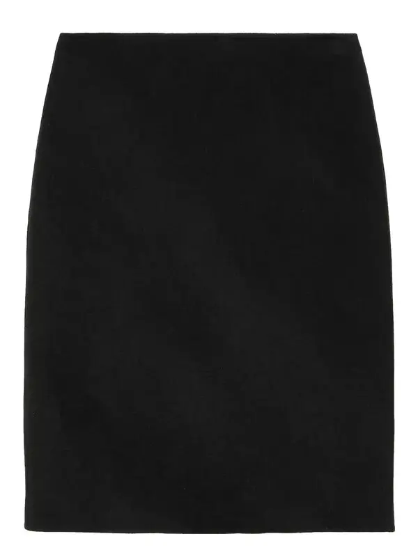 THE ROW Bart Cashmere Straight Skirt - Black