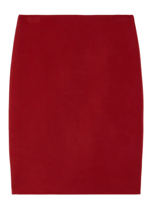 THE ROW Bart Cashmere Straight Skirt - Red