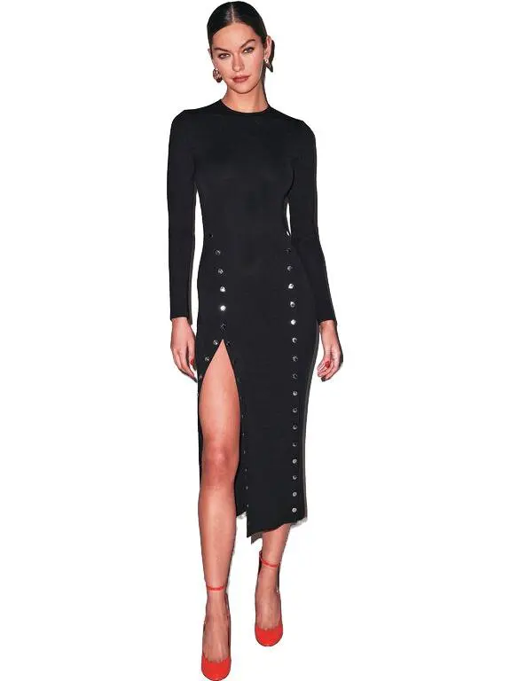 Fleur Du Mal Undo Me Midi Dress - Black