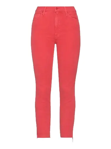 MOTHER High-waisted Straight Leg Jeans - Red
