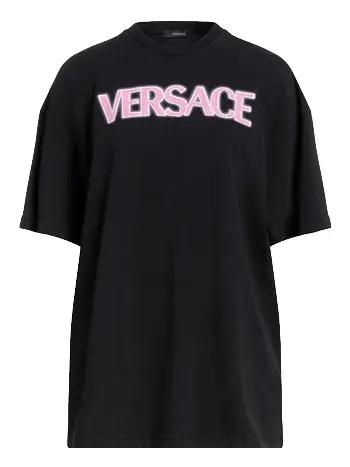 Versace T-shirt With Logo Print - Black