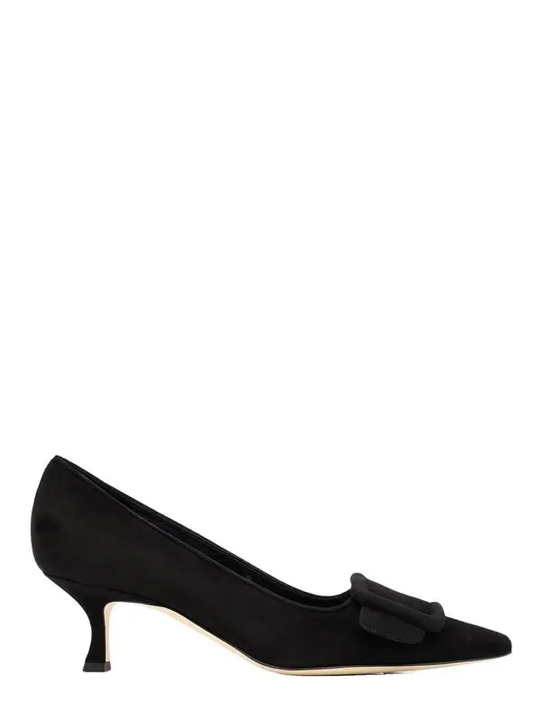 Manolo Blahnik Maysale Suede Pumps - Black