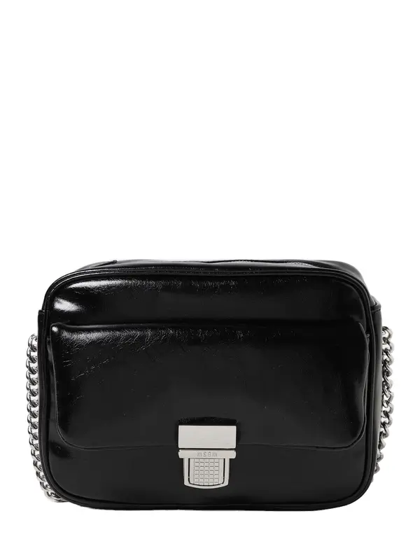 MSGM Synthetic Leather Shoulder Bag - Black