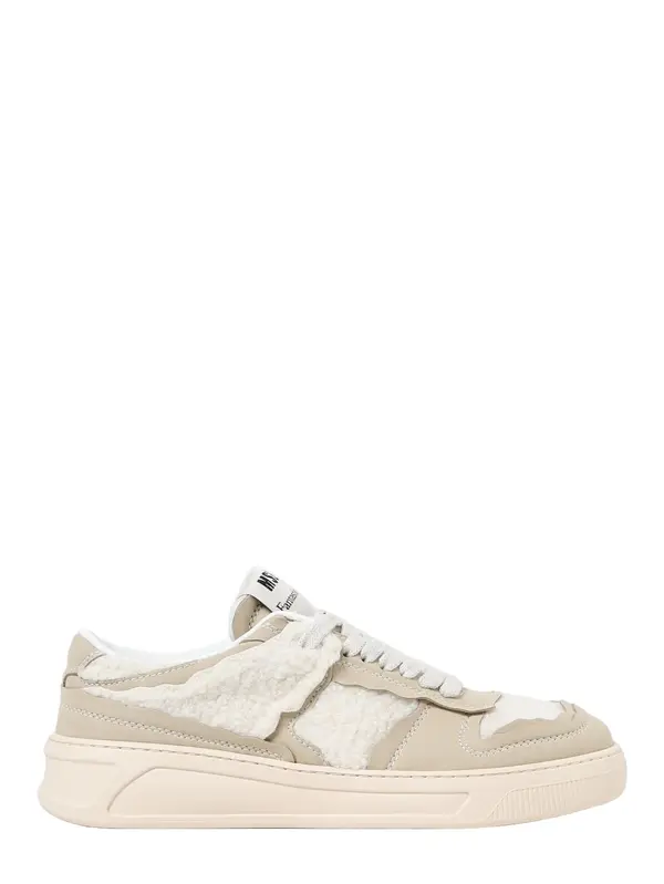 MSGM X Acbc Leather And Repet Sneakers - Beige