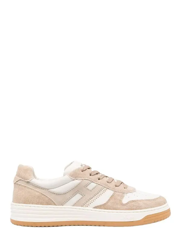 Hogan Panelled Suede Sneakers - Neutrals